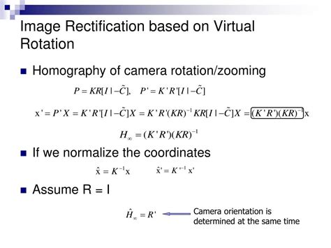 Ppt New Image Rectification Schemes For 3d Vision Based On Sequential Virtual Rotation