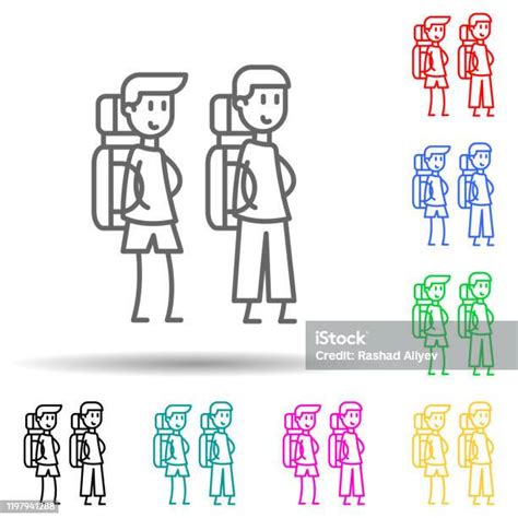 동급생 멀티 컬러 스타일 아이콘 Ui 및 Ux 웹 사이트 또는 모바일 응용 프로그램에 대한 우정 아이콘의 간단한 얇은 라인 개요 벡터 감정에 대한 스톡 벡터 아트 및 기타