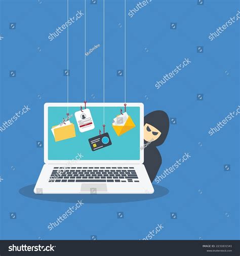 Hacker Cyber Criminal Laptop Computer Stealing Stock Vector Royalty Free 2231831541 Shutterstock