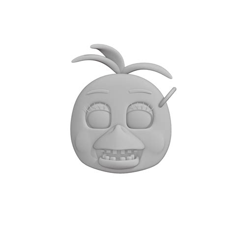 3d File Fnaf Five Nights At Freddys Toy Chica Flat Keychain Llavero