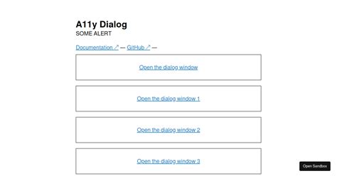 A11y Dialog Examples Codesandbox