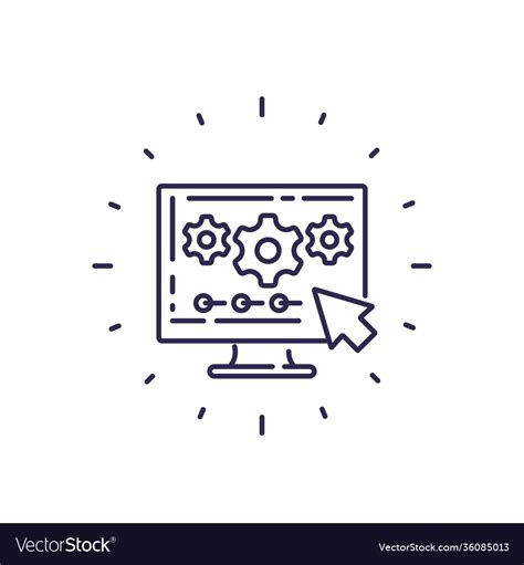 Data Processing Line Icon Royalty Free Vector Image