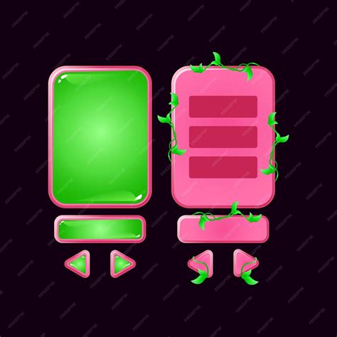 Premium Vector Set Of Pink Jelly Jungle Game Ui Board Pop Up For Gui Asset Elements