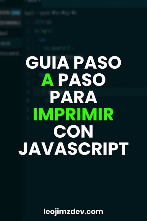 Guia Paso A Paso Para Imprimir Con JavaScript