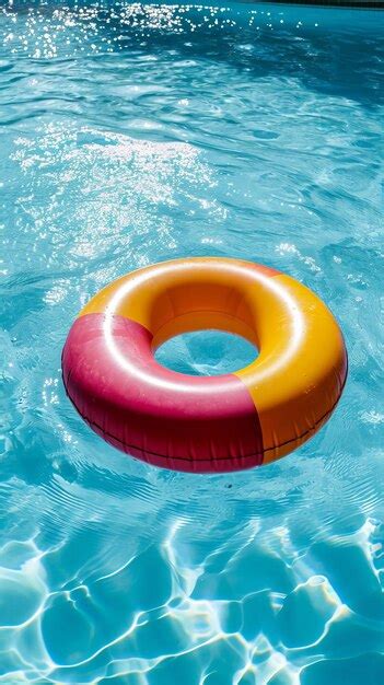 Premium Photo Inflatable Ring Floating In Swimming Pool