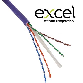 Excel Solid Cat6 Cable U UTP 23AWG LSOH CPR B2ca 305m Box Violet RWL Advanced Solutions