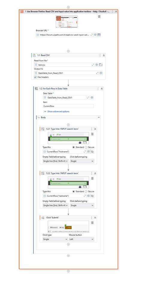 Read CSV And Input Value Into Application Textbox StudioX UiPath Community Forum