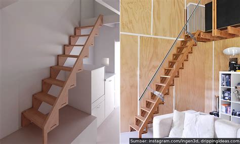 8 Inspirasi Desain Tangga Lipat Di Rumah Hemat Tempat
