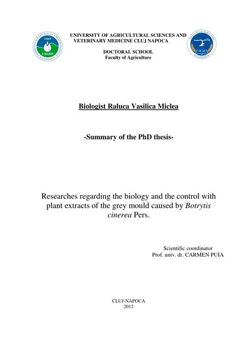 Pdf Summary Of The Phd Thesis