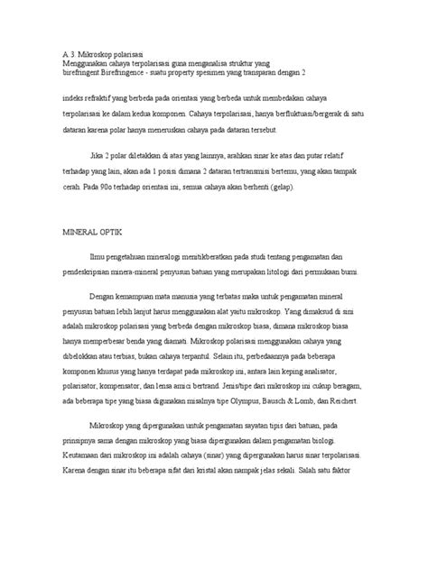 Mikroskop Polarisasi N Mineral Optik Pdf