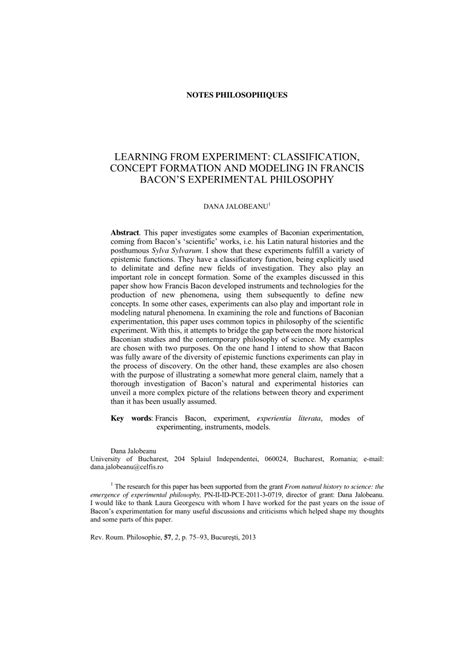 Pdf Learning From Experiment Classification Concept Formation And