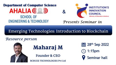 Introduction To Blockchain Technology Ahalia School Of Engineering And Technology