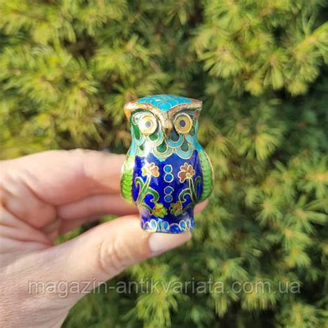 Чудова колекційна скульптура мудрої Сови в техниці клуазоне Id 2438022350 ціна 640