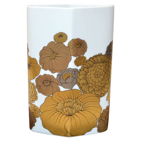Rosenthal Porcelain Flower Cylinder Vase By Wolf Bauer Germany For