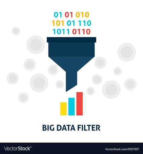Big Data Filter Flat Concept Royalty Free Vector Image