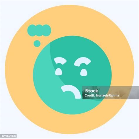 아이콘 이모티콘 생각 이모티콘 기호에 적합합니다 플랫 스타일 편집 가능한 간단한 디자인 디자인 템플릿 벡터 간단한 기호 그림 3