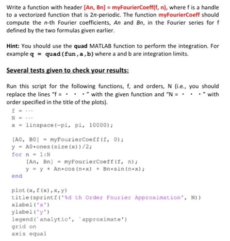 Solved Write A Function With Header An Bn