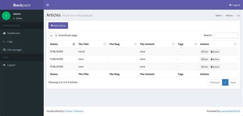 Laravel Backpack Quickly Build An Admin Interface For By