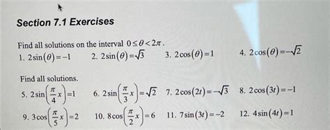 Solved Section 7 1 Exercises Find All Solutions On The Chegg Com