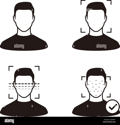 Face Id Facial Recognition System Concept Icons Biometric Identification Personal