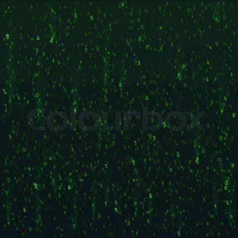 Numbers Matrix Generated Digital Virtual Reality Visualization Green Random Numbers Sci Fi Or