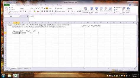 Newton Method Using Ms Excel Youtube