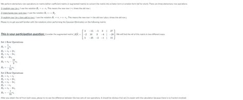 Solved We Perform Elementary Row Operations On Matrix