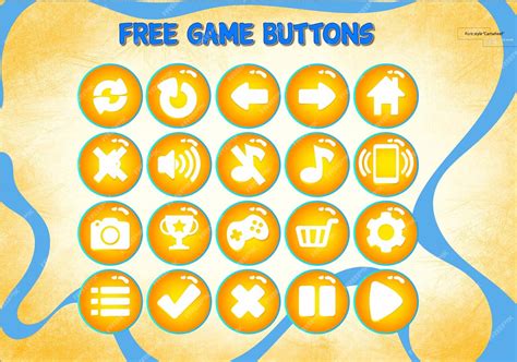 Premium Vector Free Vector Game Ui Set Of Yellow Buttons In Cartoon Style Gui To Build 2d Games Ui