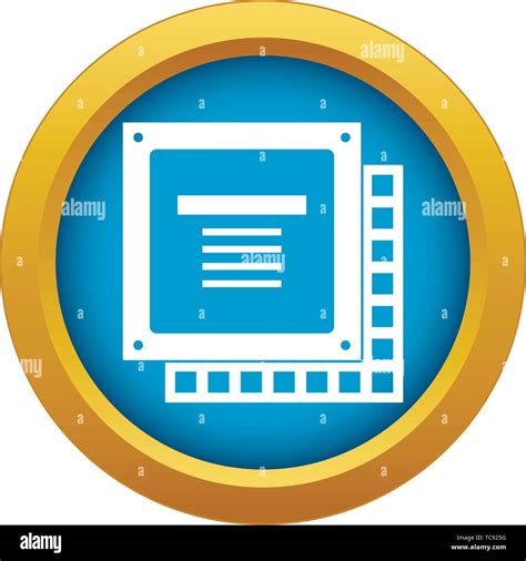 Computer Cpu Processor Chip Icon Blue Vector Isolated Stock Vector