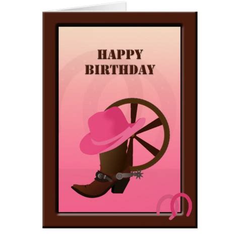 Western Cowgirl Custom Birthday Card Zazzle