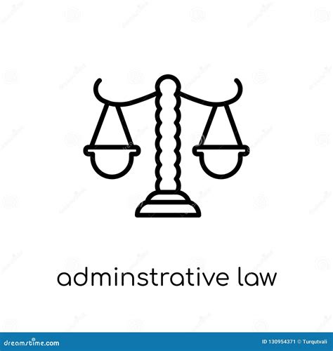 Adminstrative Law Icon Trendy Modern Flat Linear Vector Adminstrative Law Icon On White