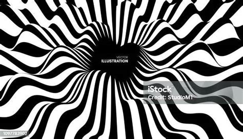 착시와 패턴입니다 흑백 배경입니다 추상적인 벡터 일러스트입니다 3차원 형태에 대한 스톡 벡터 아트 및 기타 이미지 3차원