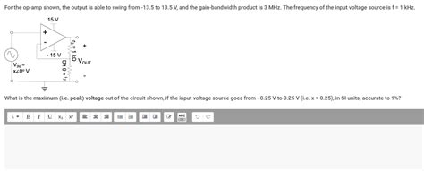 Solved For The Op Shown The Output Is Able To Swing Chegg Com