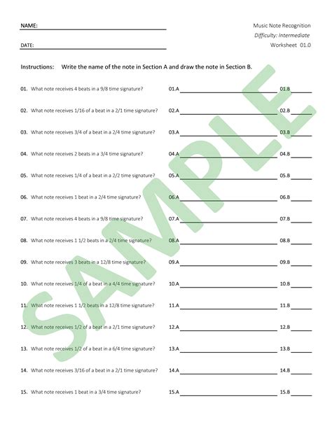Intermediate Worksheet 1 0 Note Names Values And Symbols Classful