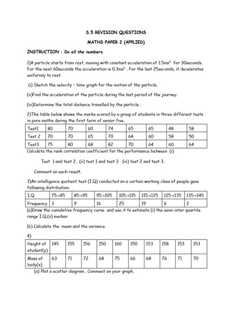 Mathematics Questions Pdf