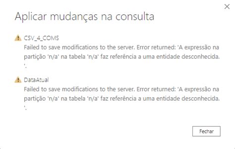 Solved Failed To Save Modifications To The Server Microsoft Fabric