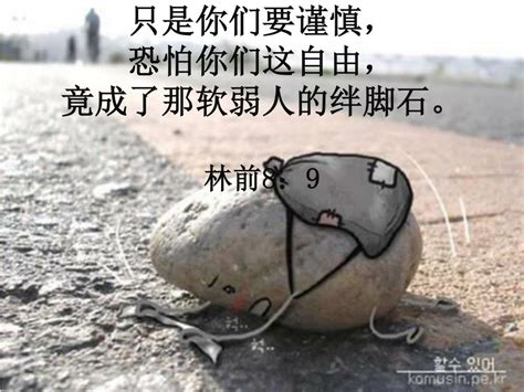 PPT 只是你们要谨慎 恐怕你们这自由 竟成了那软弱人的绊脚石 林前 8 9 PowerPoint Presentation