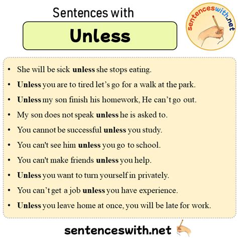 Sentences With Unless 21 Sentences About Unless SentencesWith Net