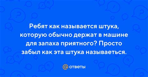 Ответы Mail: Ребят как называется штука, которую обычно держат в машине ...