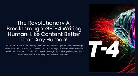 Revolutionary Ai Breakthrough Gpt 4 Can Write Human Like Content
