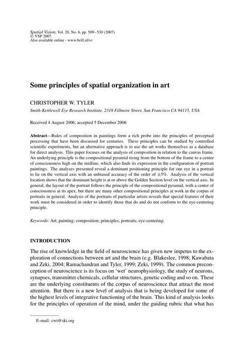 Pdf Some Principles Of Spatial Organization In Art