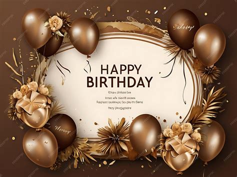 Beautiful Brown Happy Birthday Template Premium Ai Generated Image