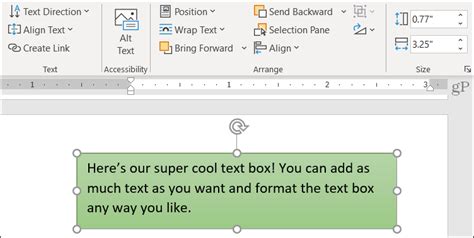 How To Insert And Format A Text Box In Microsoft Word