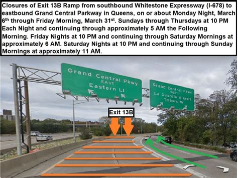Whitestone To Gcp Ramp Closing Overnights Throughout March Dot Bayside Ny Patch
