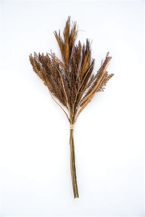 Faux Dried Wheat Grass Bundle Brown Greenery Market