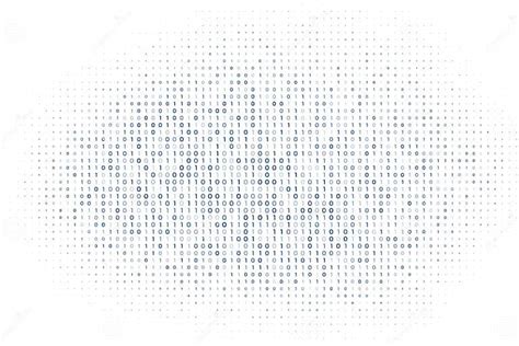 White Digital Matrix Of Binary Code Numbers Background Stock Vector