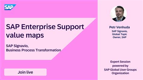 Live Sessions On Sap Enterprise Support Value Maps Sap Community