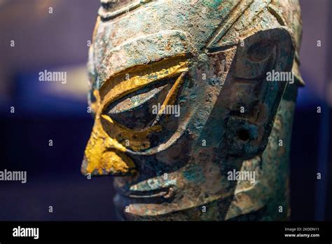 Bronze Mask Relics Of Ancient Chinese Bashu And Sichuan Culture Sanxingdui Stock Photo Alamy