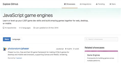 Pineoc Blog Github 자바스크립트 게임 엔진 프로젝트 모음 Phaser