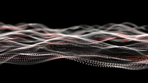 Abstract Particle Wave Background Flowing Data Visualization Technology Concept Stock